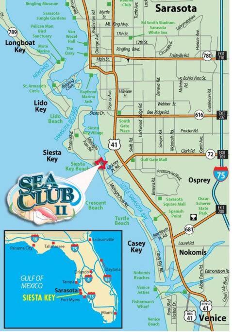 Florida Map Siesta Key Siesta Key Florida Map Art" Postcard For Sale