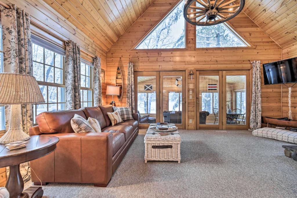 The Minocqua Blue House with Private Beach and Pier, Hazelhurst ...