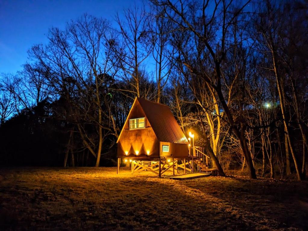 Walnut A Frame TreeHouse with Hammock on Farm and Large Community Barn ...