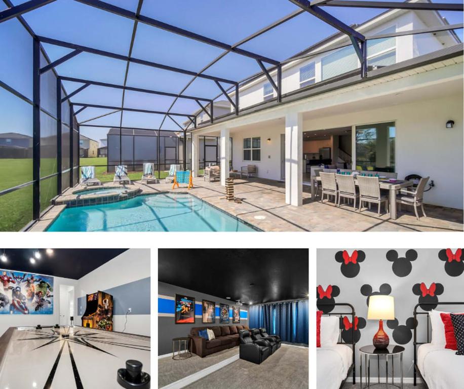 Luxury Villa SOUTH Facing Pool No Rear Neighbors Themed rooms theatre ...