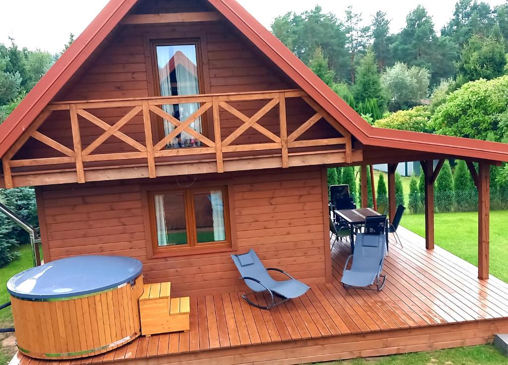 Mazury - domki Wzgórza Dybowskie całoroczne- bania z jacuzzi , sauna ...