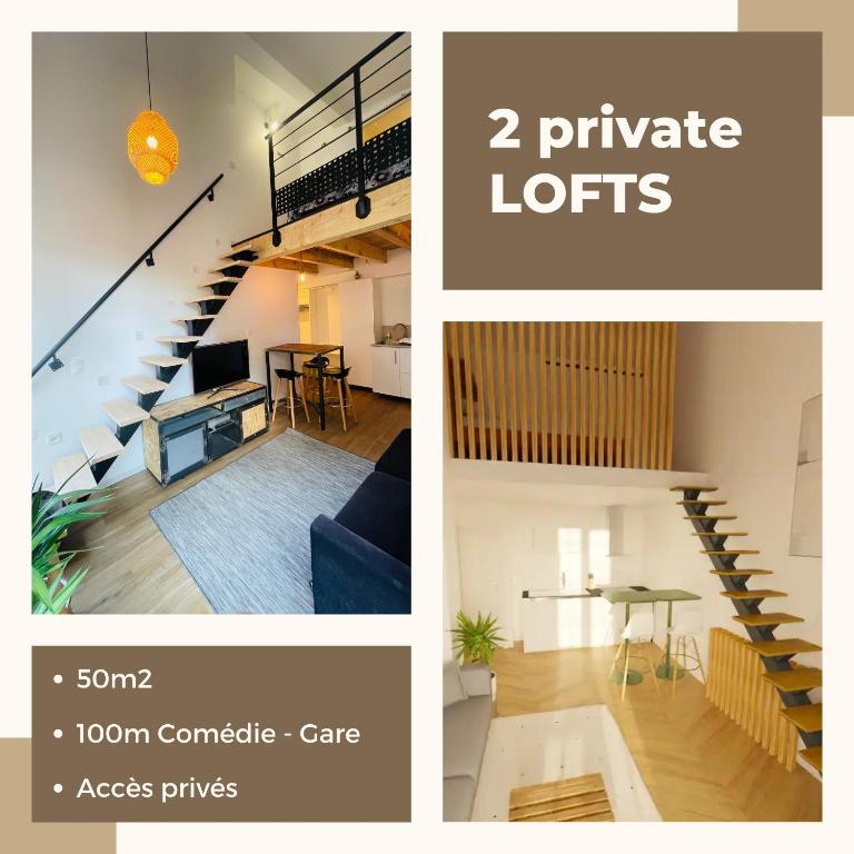 2 Lofts jumeaux - même palier privé - Comédie Gare St Roch, Montpellier ...