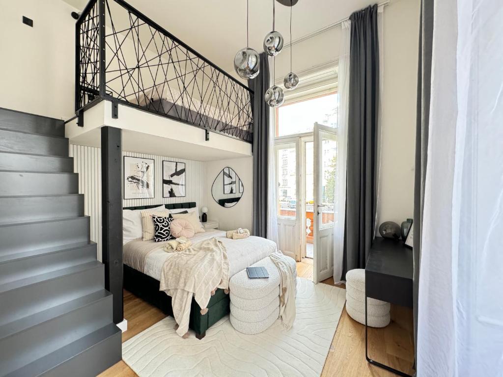 Modern High Ceiling Loft with Terrace Apartment, Prague, Prague ...