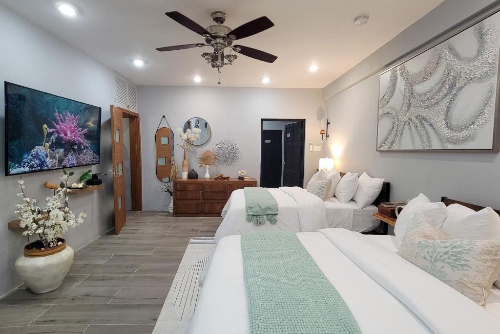 Netflix smart TV in room, The Rock (updated prices 2026)