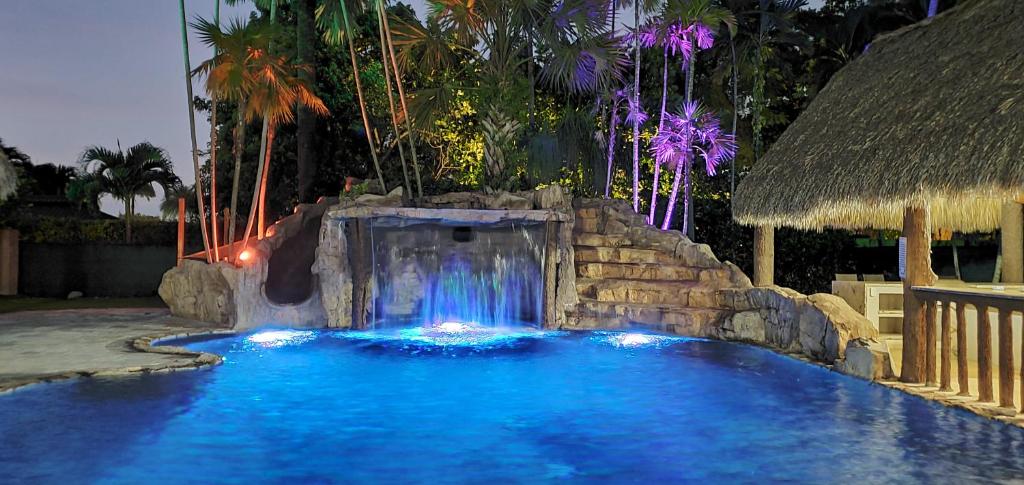 Pool With Slide Waterfall Cave