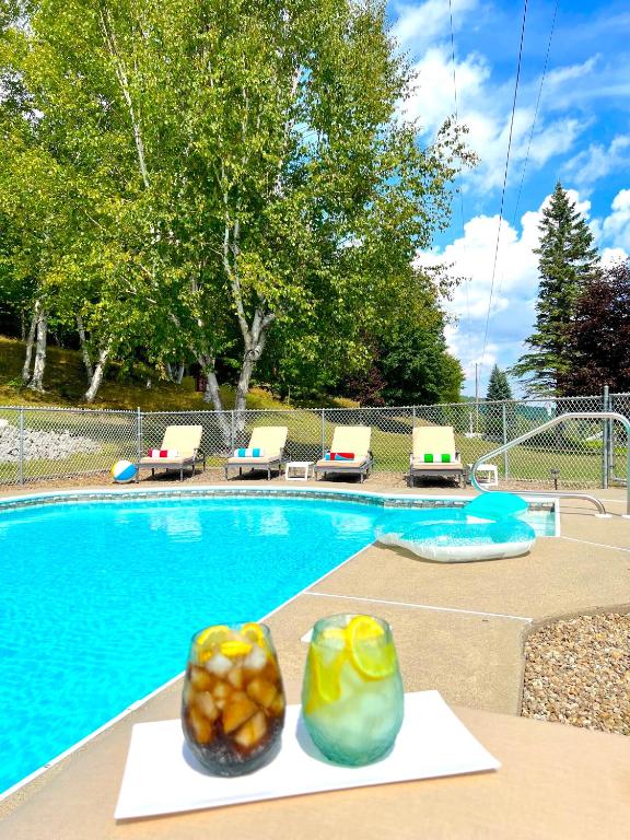 Stylish Mountain View Chalet with Heated Pool, Large Hot Tub, Playroom ...