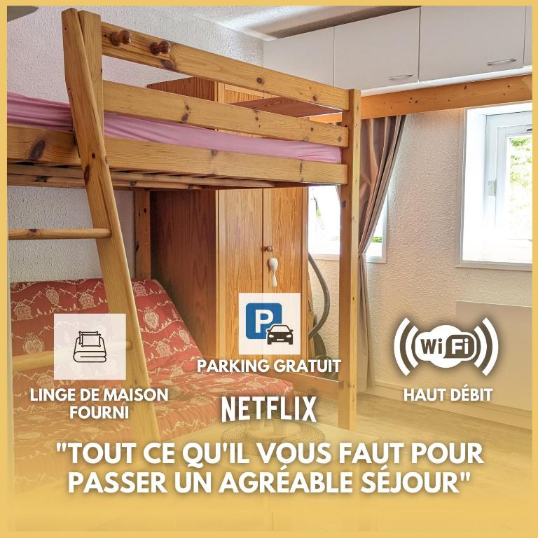 Studio avec linge de maison fourni et tout équipé aux pieds des pistes ...