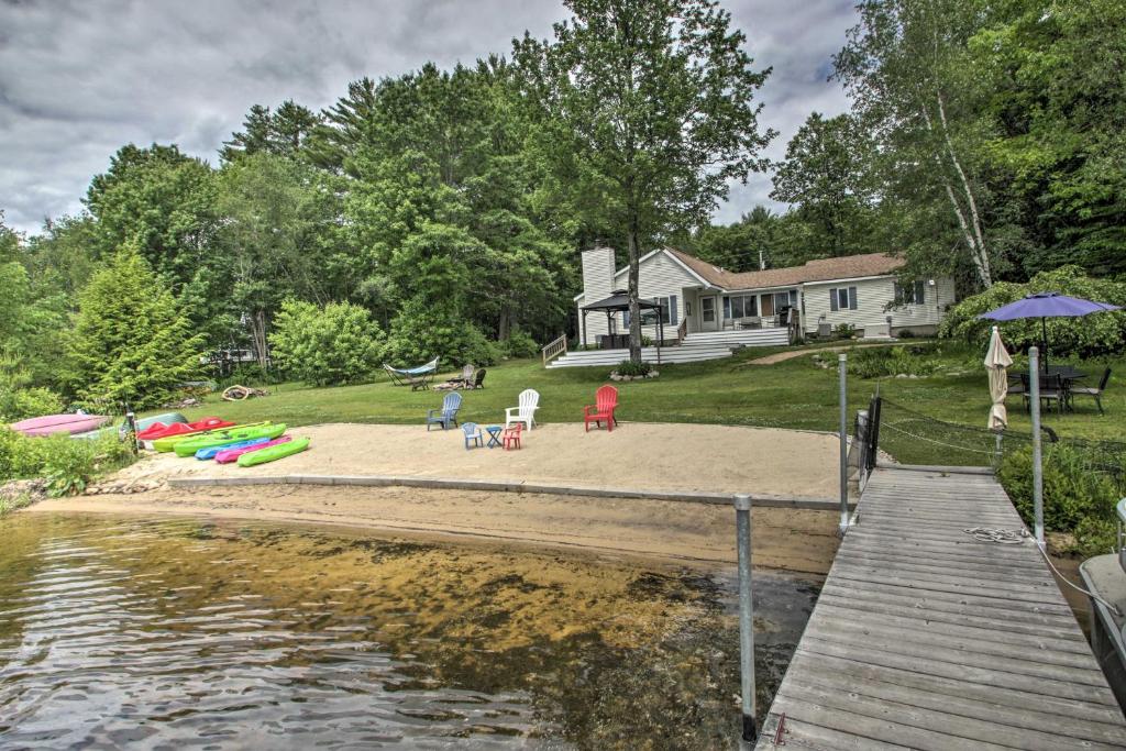 New Hampshire Home with Private Beach, Dock and Rafts!, Barnstead ...