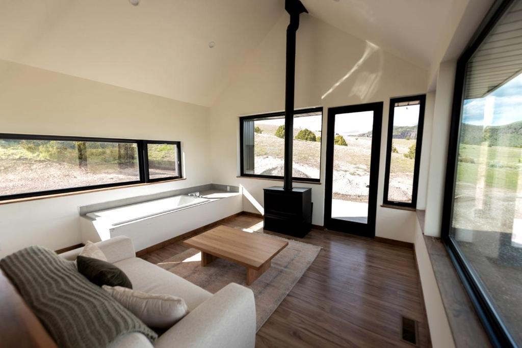 Remote Tiny House with Open Concept Interior and Panoramic Views in ...