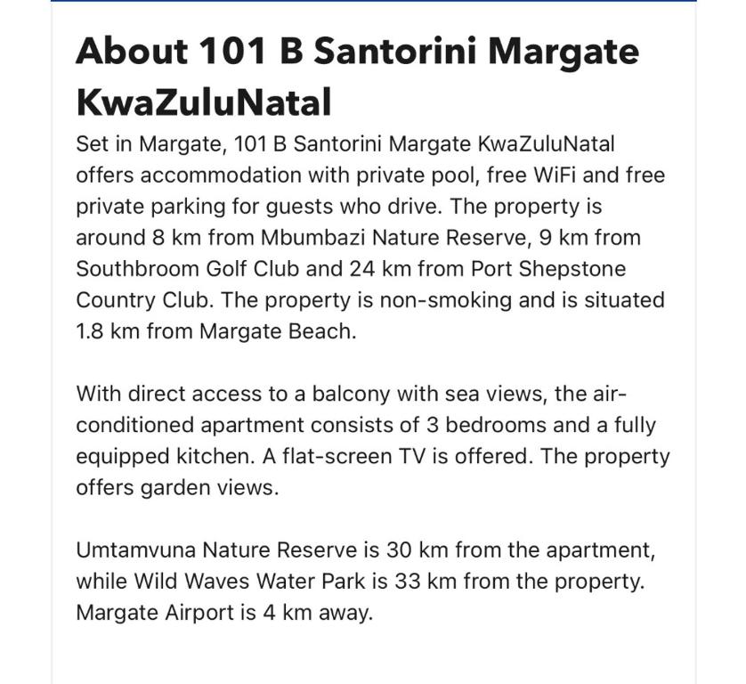 NEW 101B Santorini , Margate Lawrence place, Margate (updated prices 2026)