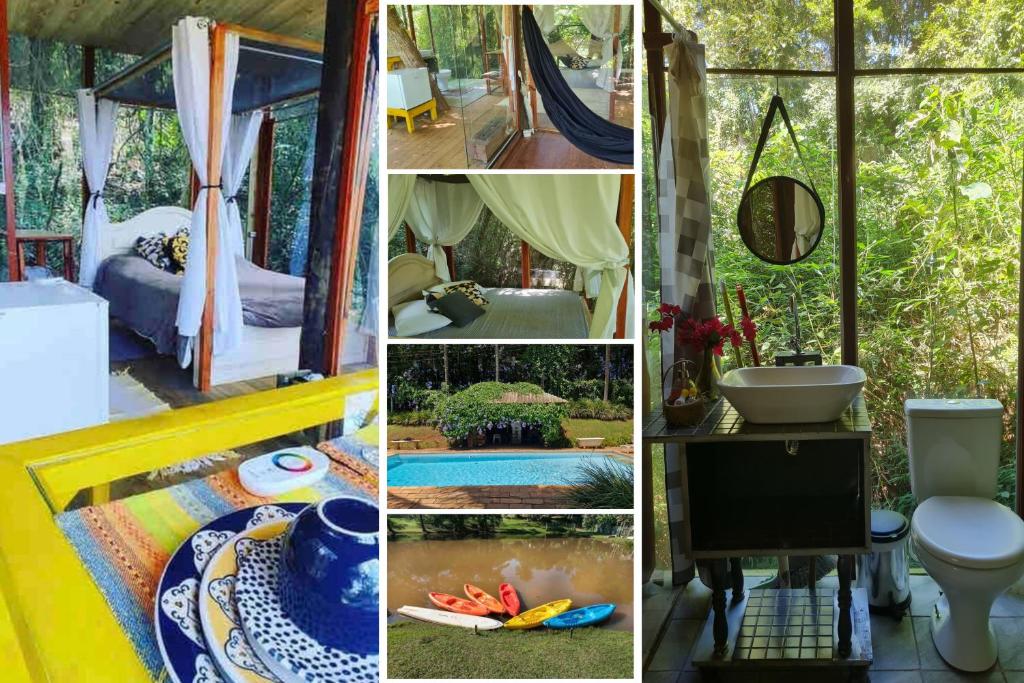 Casa de Vidro na Mata, com Lago, cachoeira, caiaque, Stand up ...