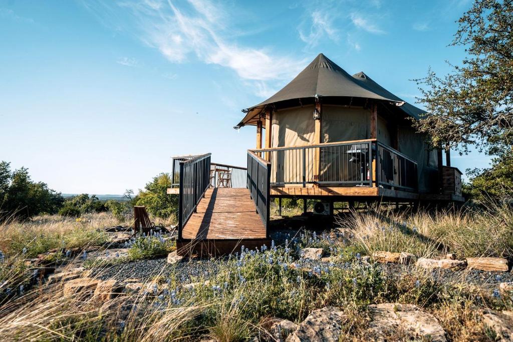 Romantic Tent Rental with a Wood-Burning Stove on the Pedernales River ...
