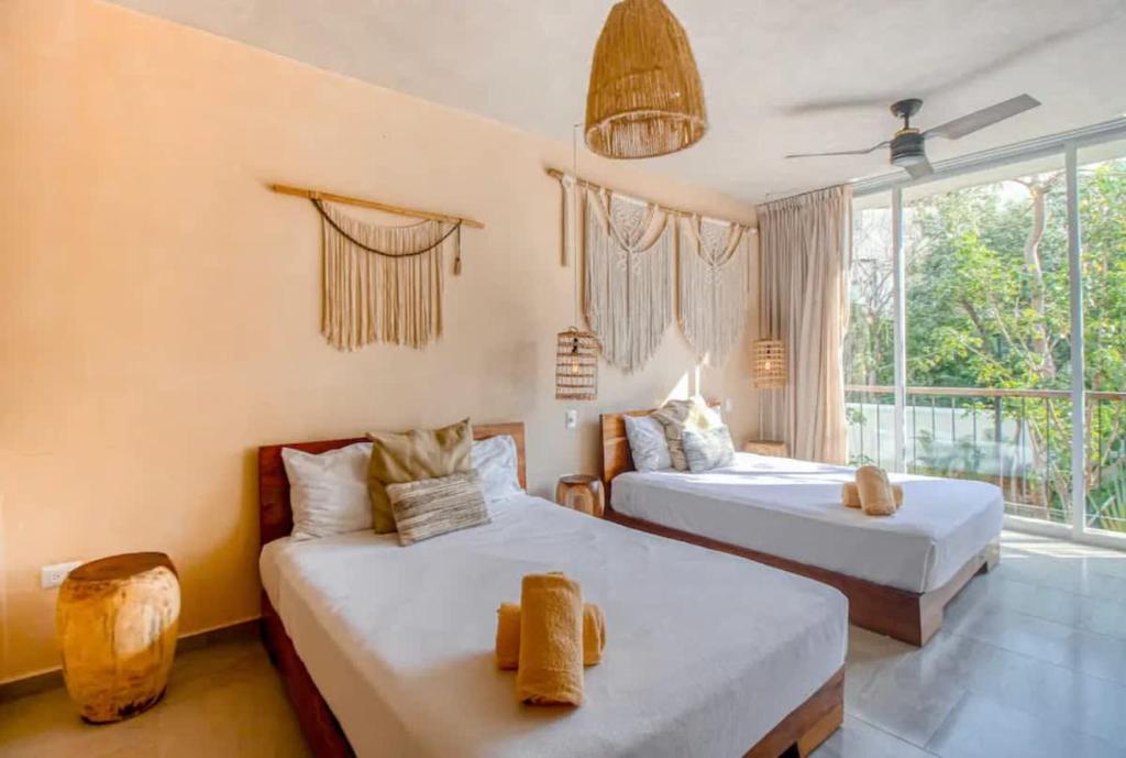 Tulum Center family double suite four guest with free parking pool AC ...