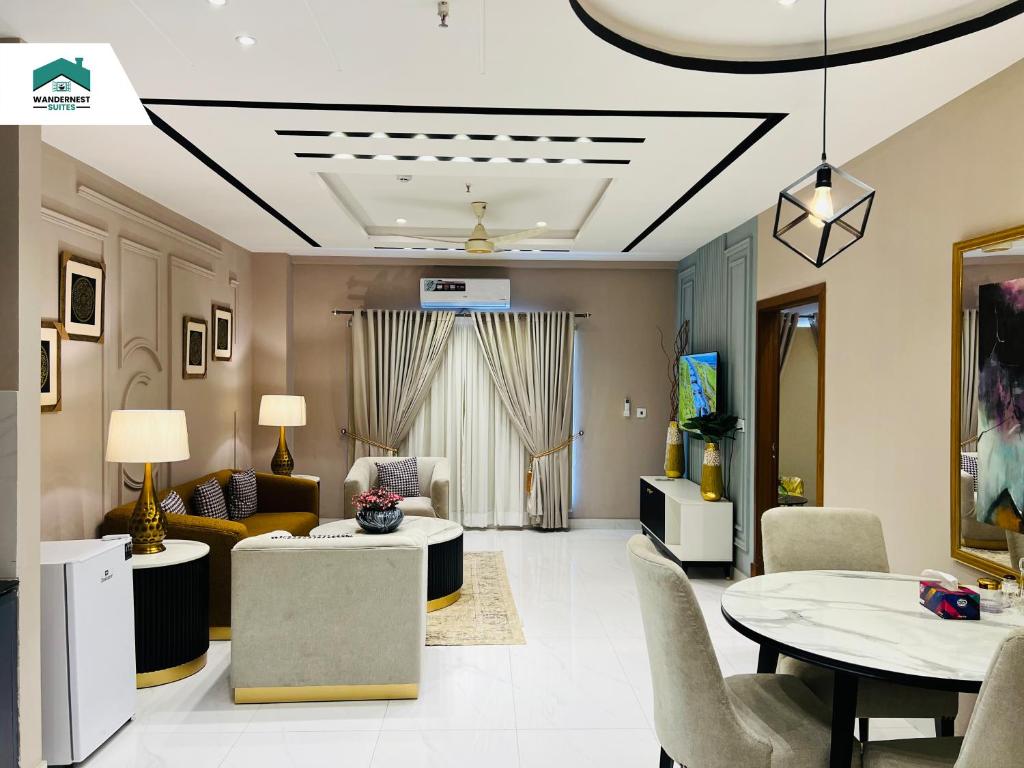 Ruby - Chic & Luxury WanderNest Suite at B3 Heights with Gym in Bahria ...