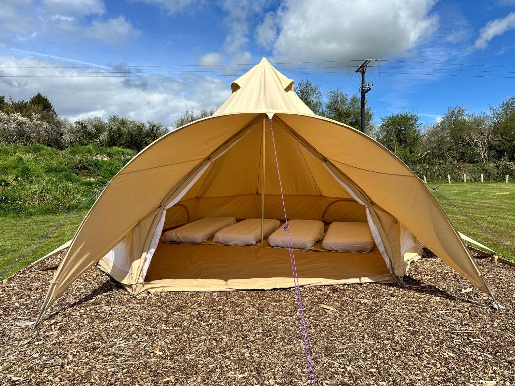 Greenfinch Lakeside Bell Tent Basic with Airbeds Only, Saint Columb ...