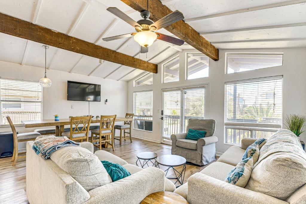 Walk to Beach Ocean-View Home with Deck in Freeport, Red Fish Cove ...