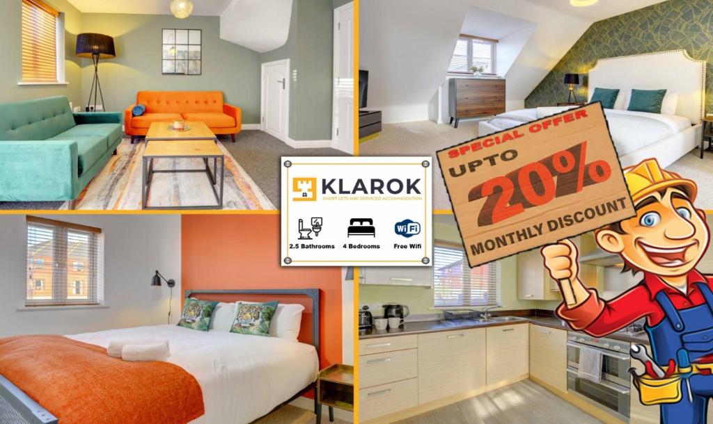 LARGE 4 Bedroom Semi-Detached House Sleeps 7 By Klarok Short Lets ...