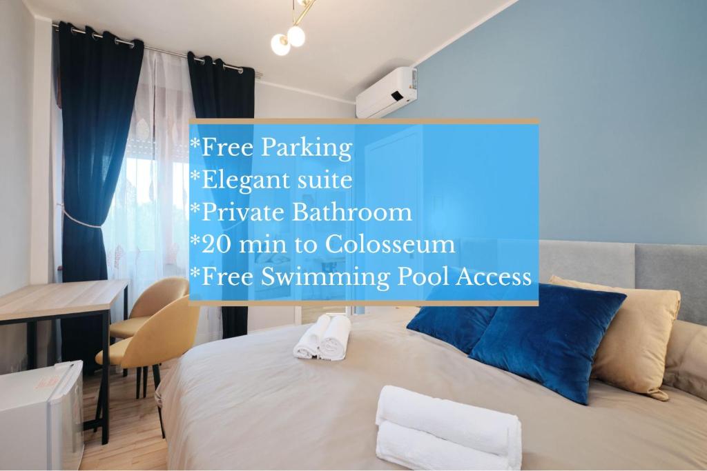 Elegant and cozy room with AC Swimming pool Free parking Subway station ...