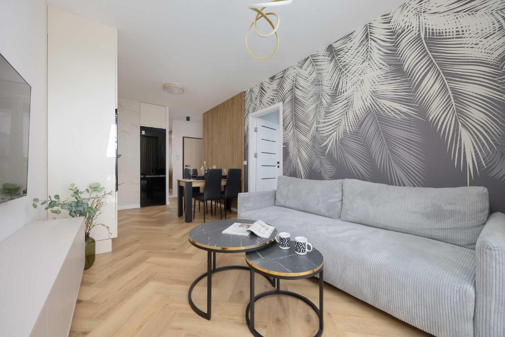 Beige Apartment in Warsaw with Parking and Air Conditioned Living Room ...
