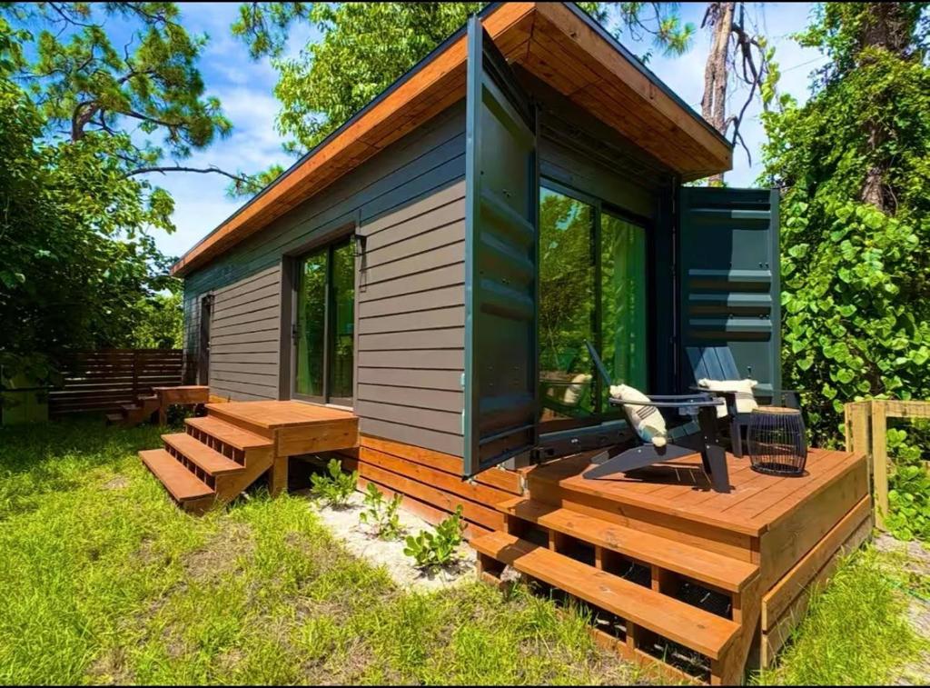 Zen Container Tiny Home with Fenced-in Yard, Fire Pit, Centrally ...