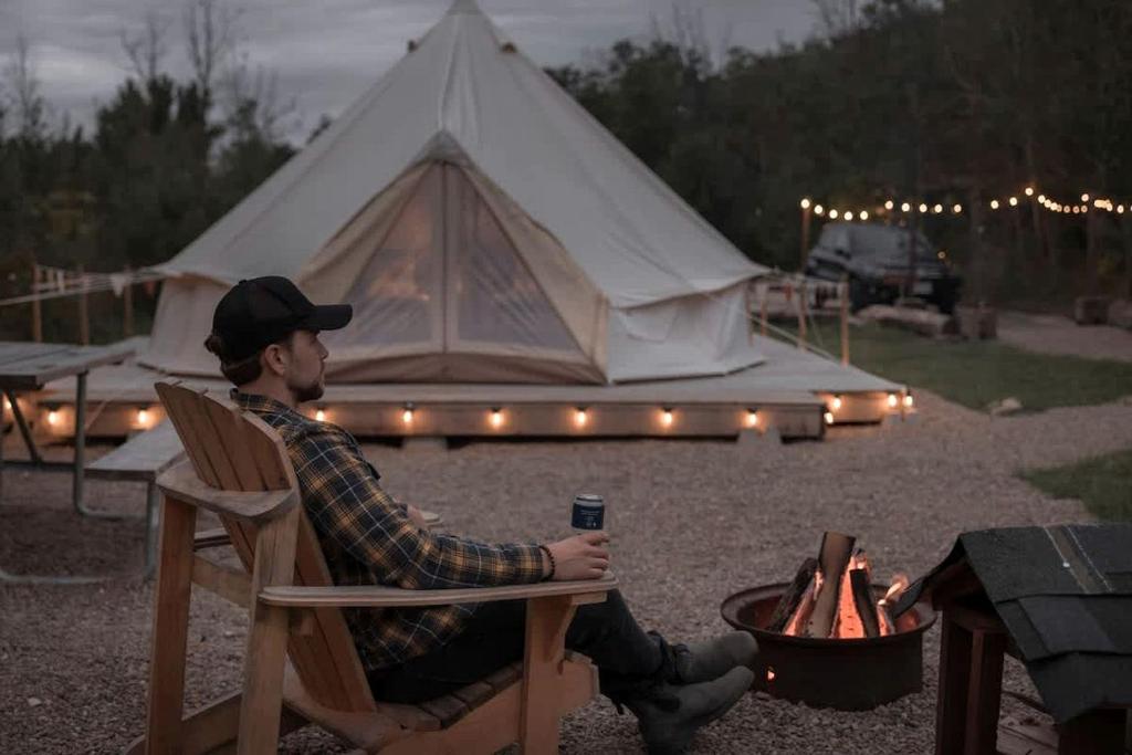 Intimate Luxurious Bell Tent with Fire Pit in Ontario, Miller Lake ...