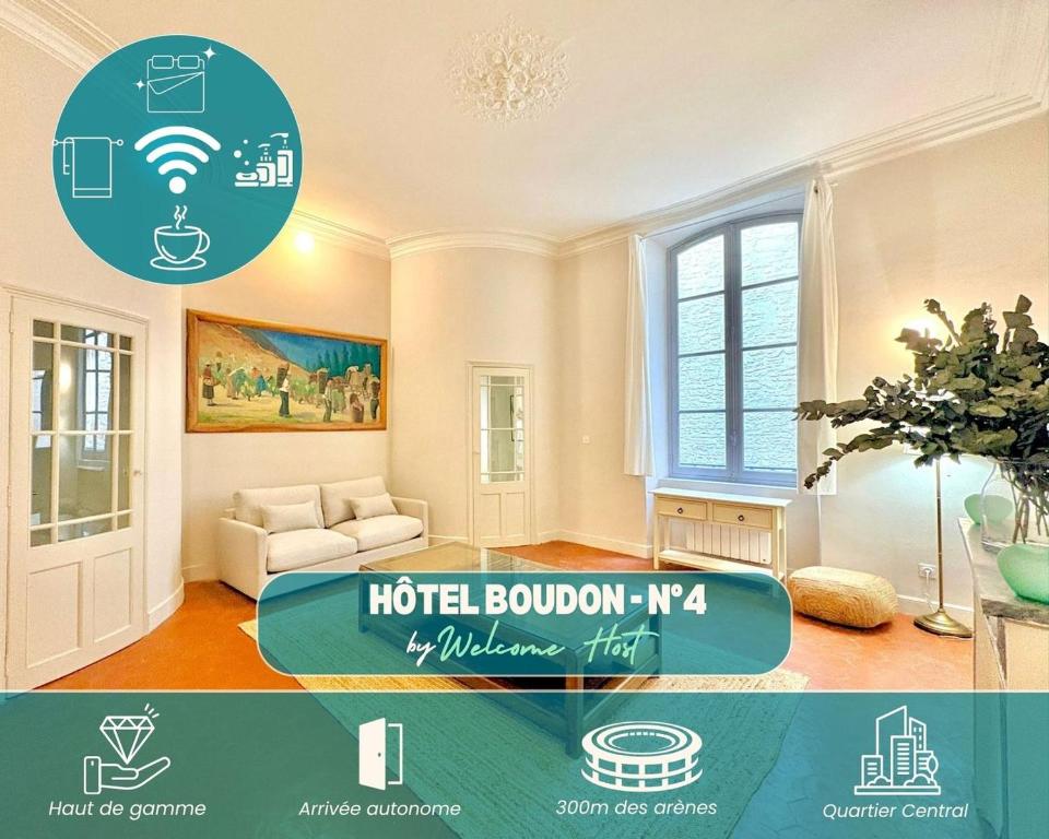 Hôtel Boudon 4, T2 élégant, cœur de Nîmes, Nîmes (posodobljene cene za ...