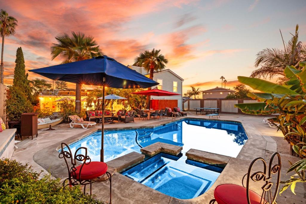 Boho Oasis with Pool Spa Firepit BBQ Ping Pong, San Diego (updated ...