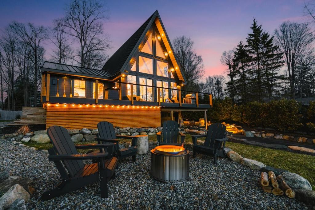 Escape NYC AFrame Lakefront Views hot tub fire pit, West Milford ...