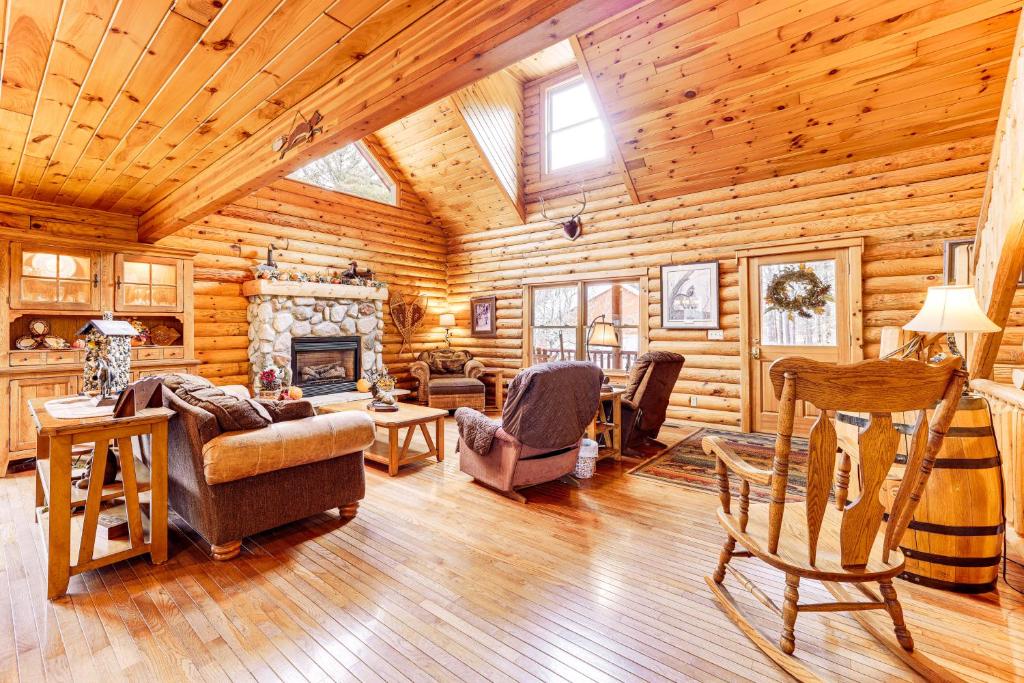 Spacious Log Home with 13 Acres, Ponds and Fire Pit!, Fife Lake ...