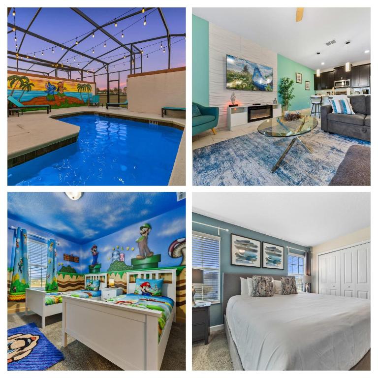 Epic Level-Up Villa - Walk to Oasis Club - Mario Room Mural Pool ...